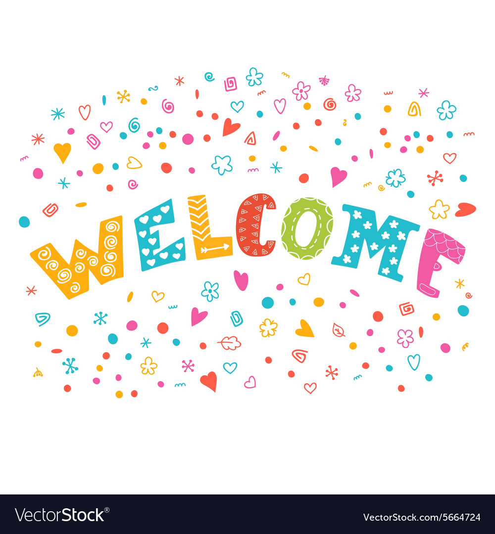 Colorful welcome background with different design Vector Image