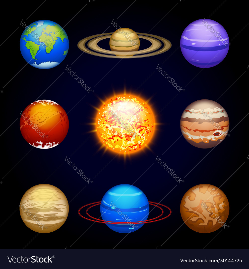 Planets set1 Royalty Free Vector Image - VectorStock