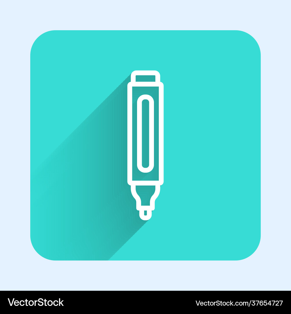 White line marker pen icon isolated with long Vector Image