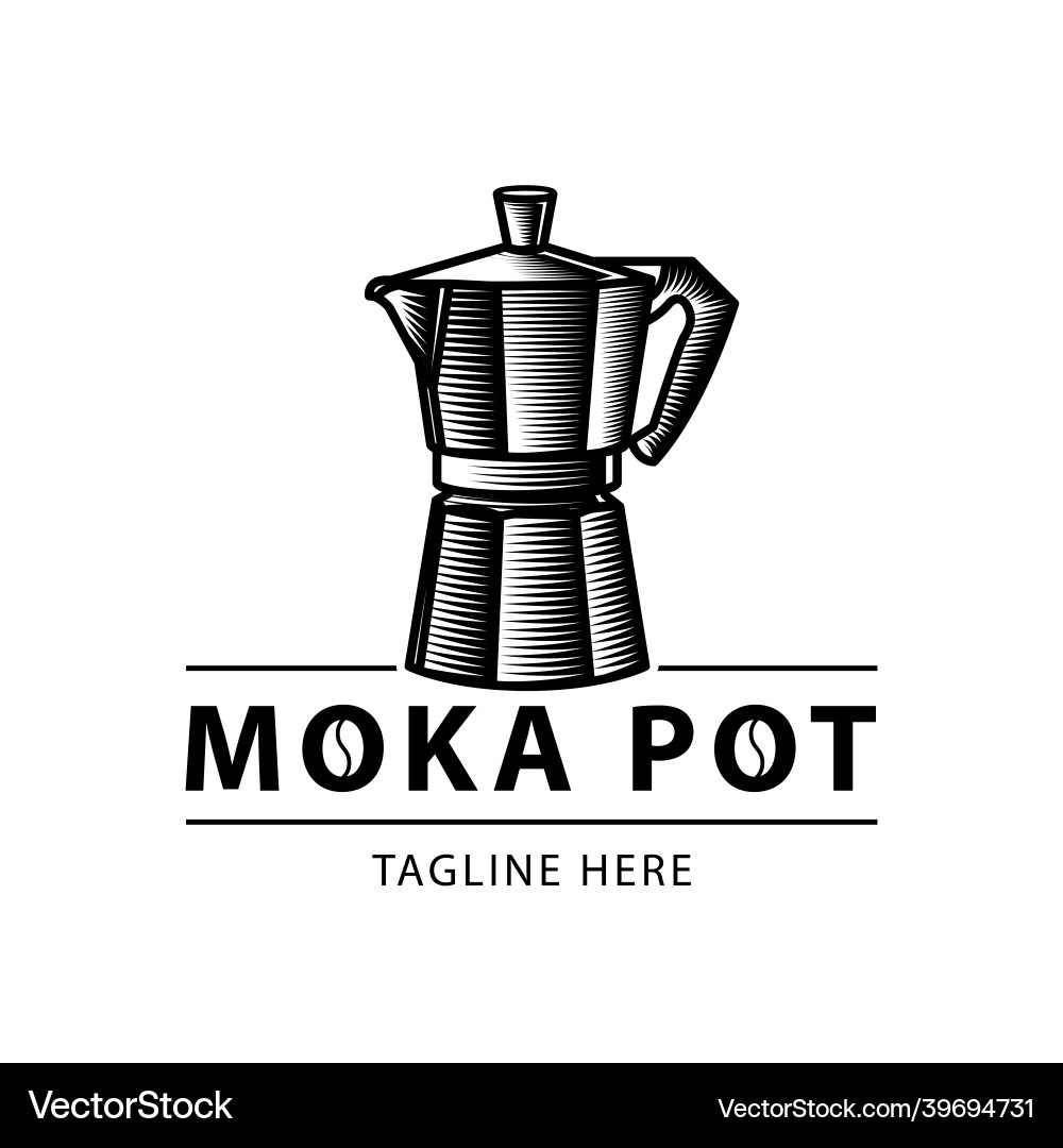 Moka pot logo template design Royalty Free Vector Image