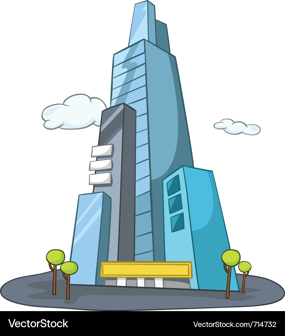 Cartoon skyscraper Royalty Free Vector Image - VectorStock