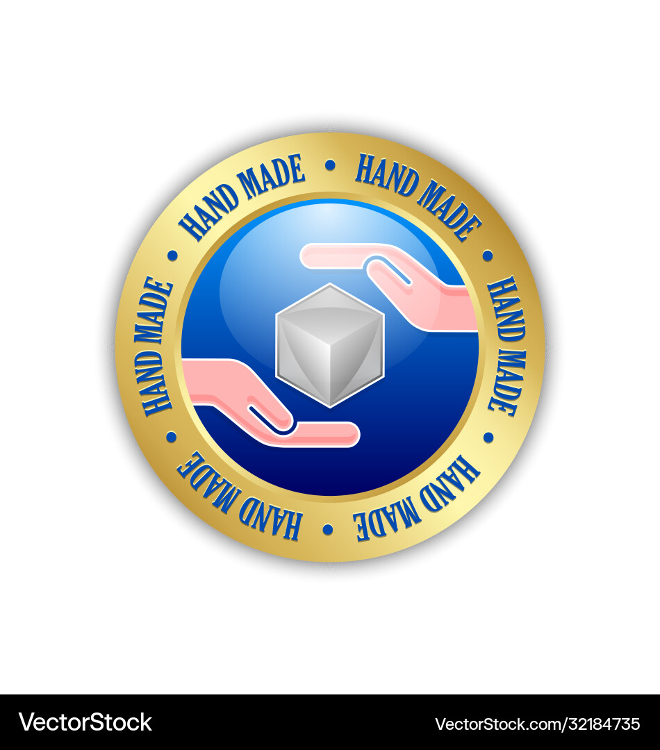 Hand made sign Royalty Free Vector Image - VectorStock