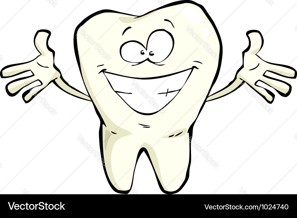 Happy tooth Royalty Free Vector Image - VectorStock