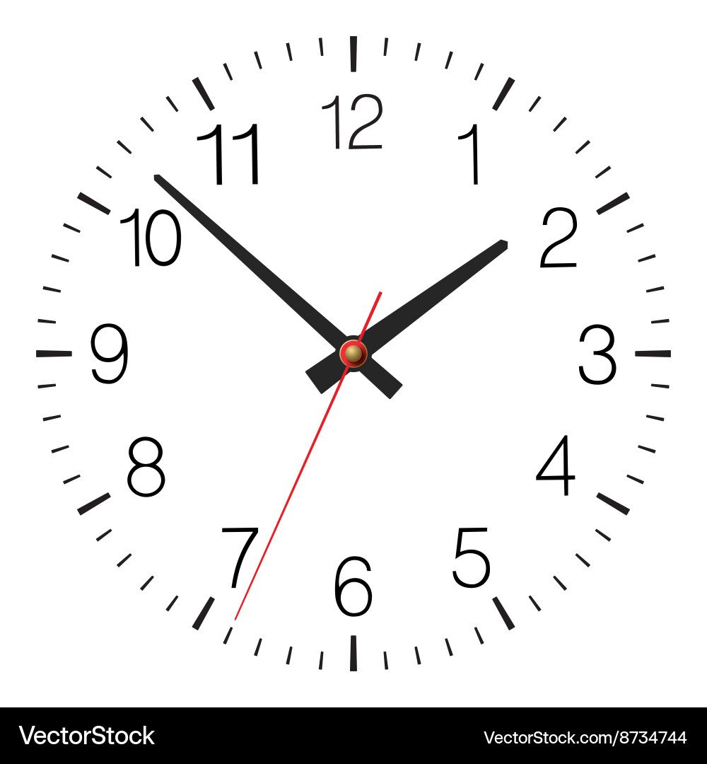 Simple classic clock placed on white Royalty Free Vector