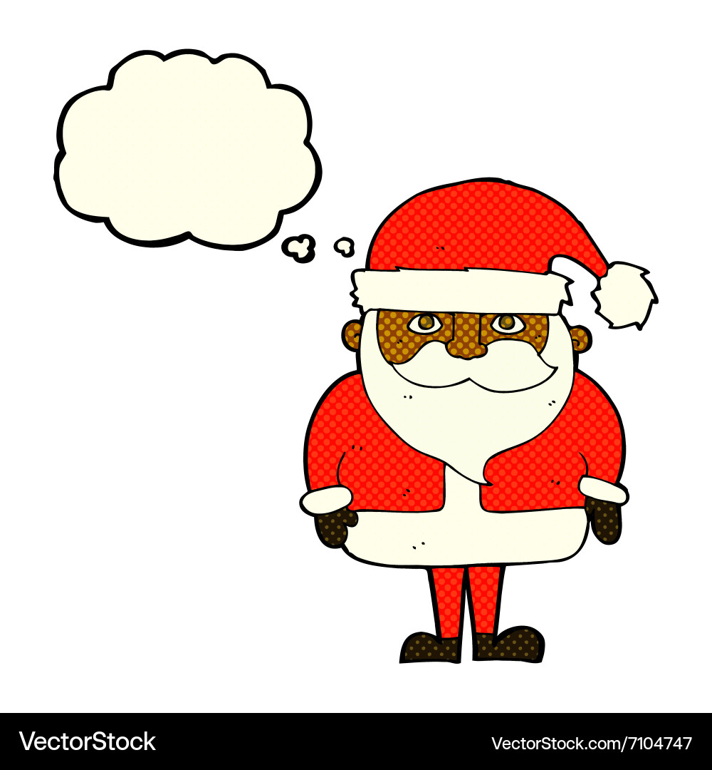Cartoon santa claus with thought bubble Royalty Free Vector