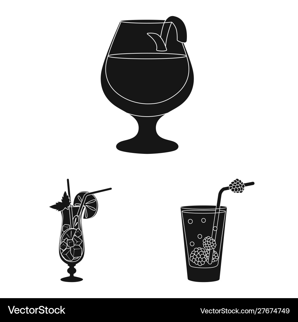 Isolated object club and ingredient icon set Vector Image