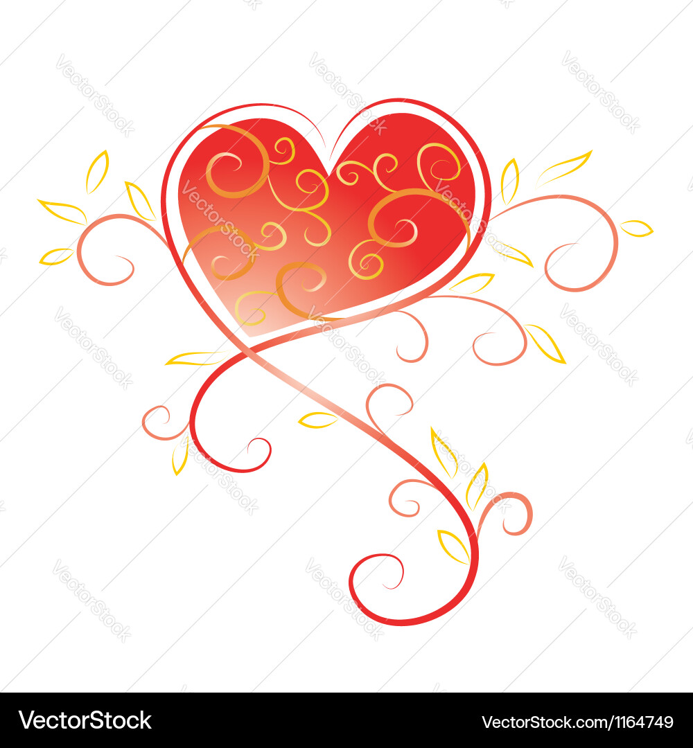 Swirl heart Royalty Free Vector Image - VectorStock