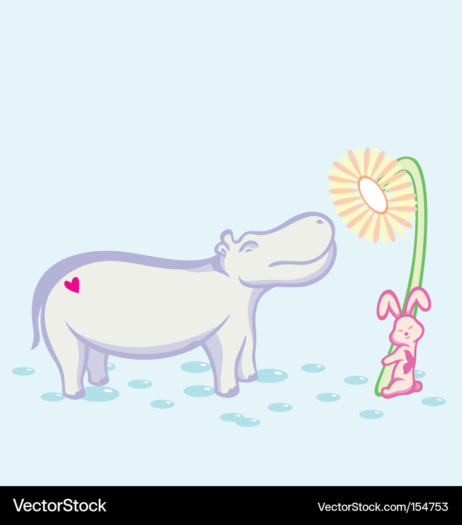 Hippo and rabbit Royalty Free Vector Image - VectorStock