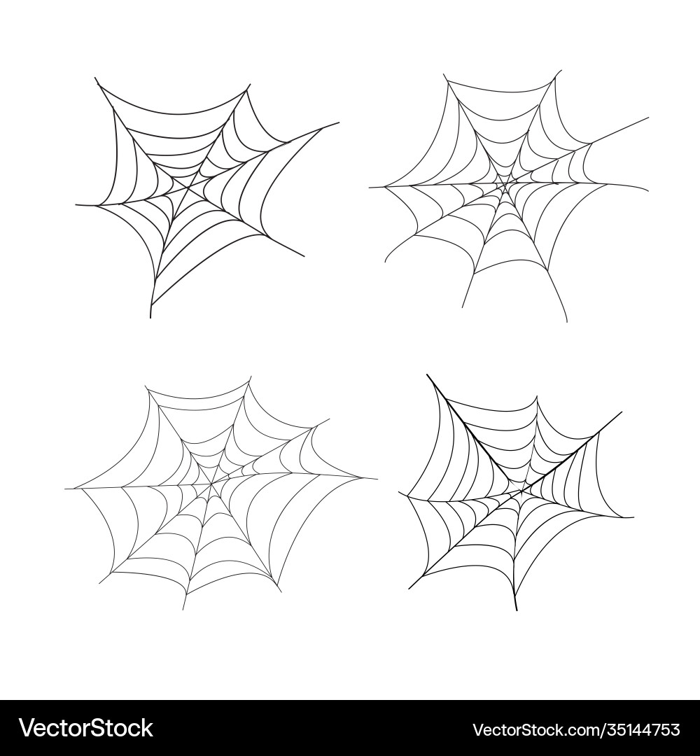 Set 4 spider web isolated Royalty Free Vector Image