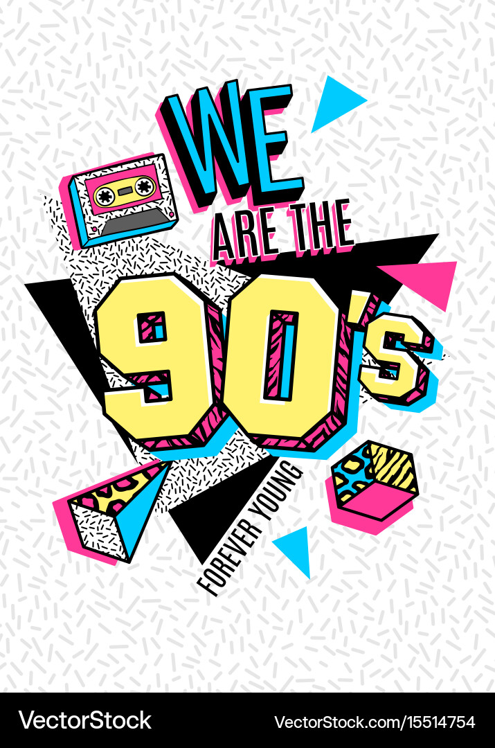 Poster in 80s-90s memphis style Royalty Free Vector Image