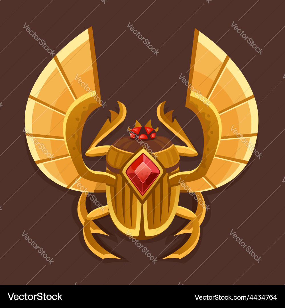 Icon golden scarab Royalty Free Vector Image - VectorStock