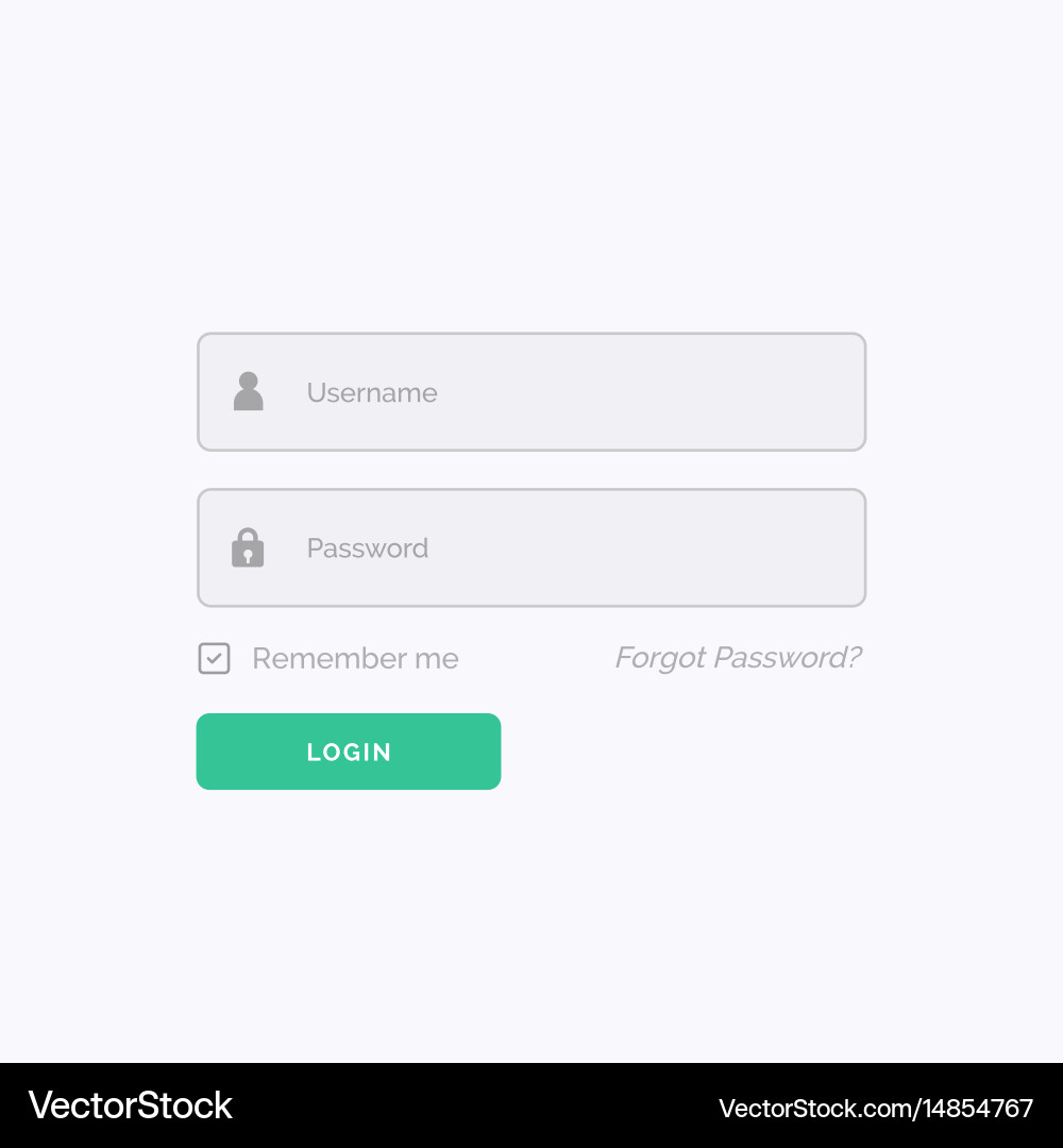 Simple white login form design Royalty Free Vector Image