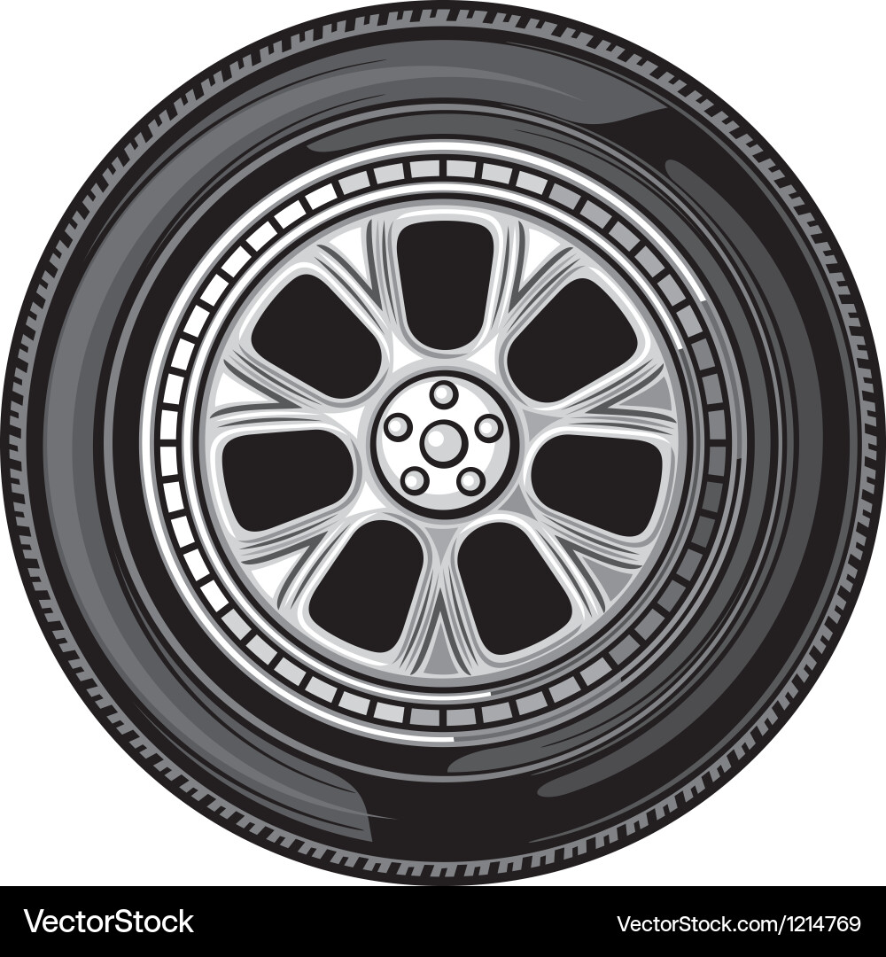 Wheel-tyre Royalty Free Vector Image - VectorStock