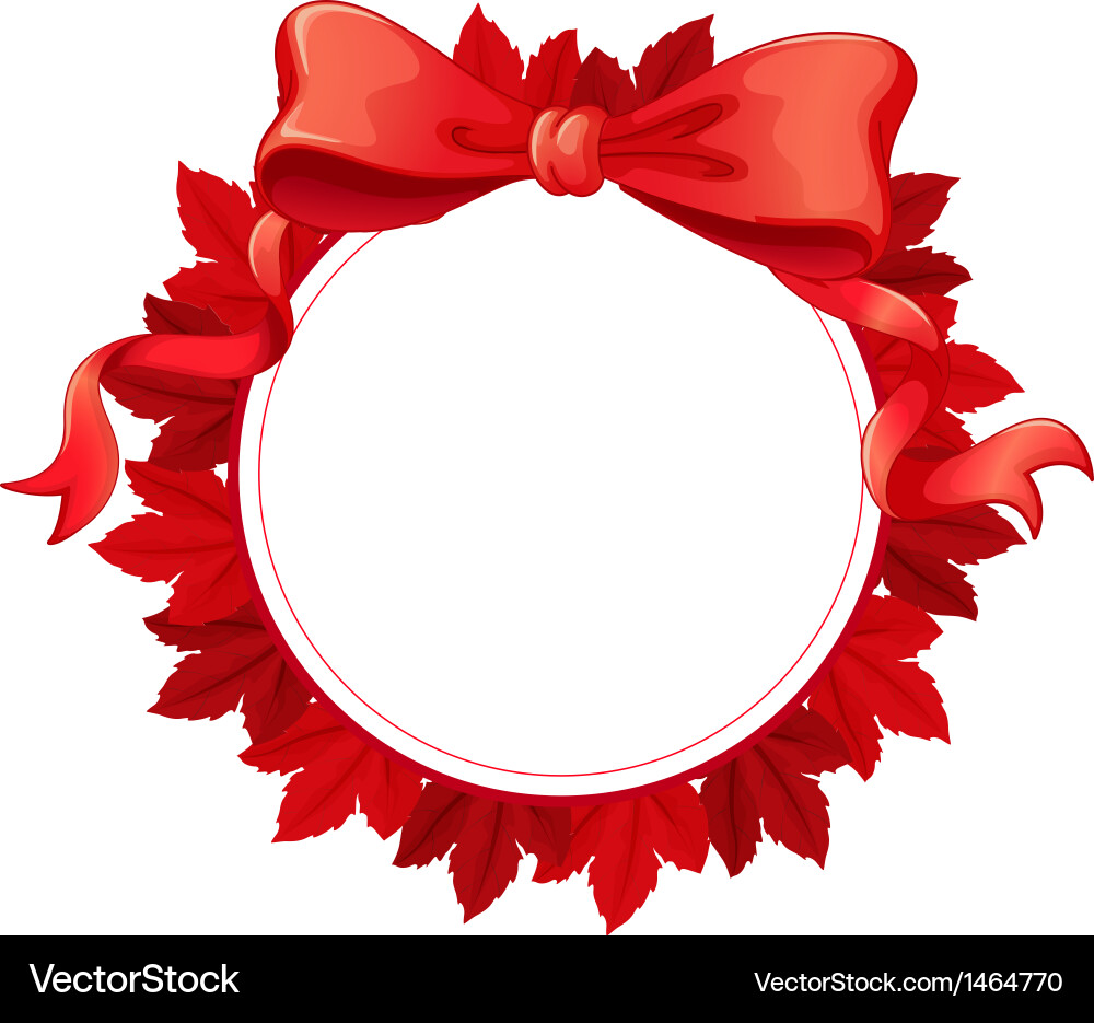 A round template with a red ribbon Royalty Free Vector Image