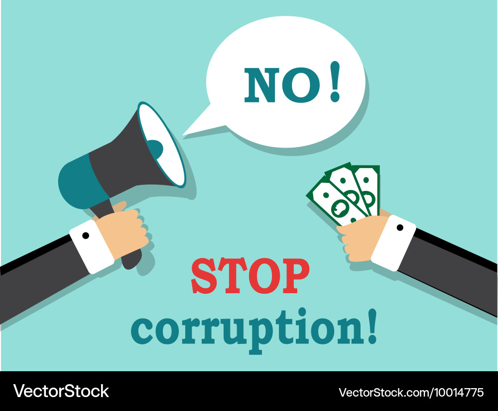Say no to corruption and bribery Royalty Free Vector Image
