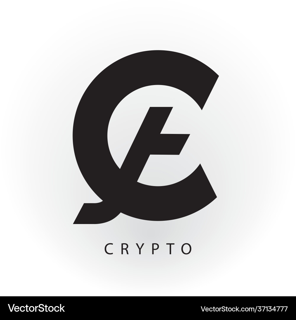 Crypto cryptocurrency cyt ct letters abbreviation Vector Image