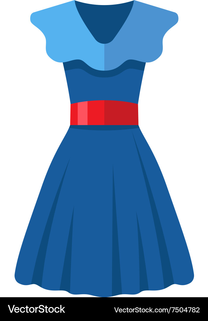 Flat design blue women dress Royalty Free Vector Image