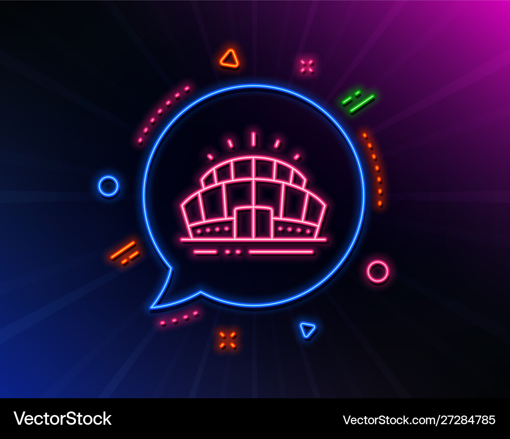 Arena stadium line icon sport complex sign Vector Image