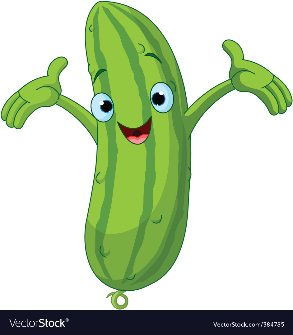 Cucumber Cartoon Royalty Free Vector Image Vectorstock