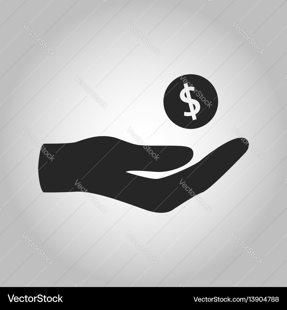 Icon hand holding money isolated Royalty Free Vector Image