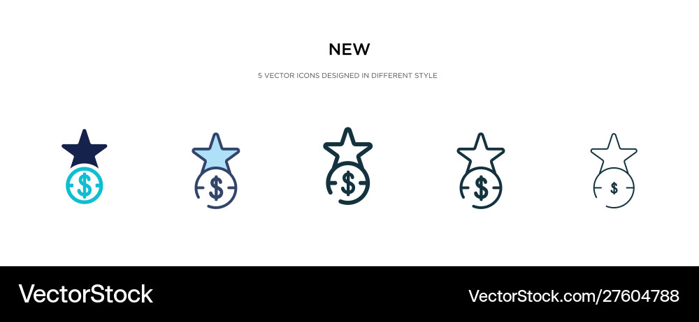 New icon in different style two colored Royalty Free Vector