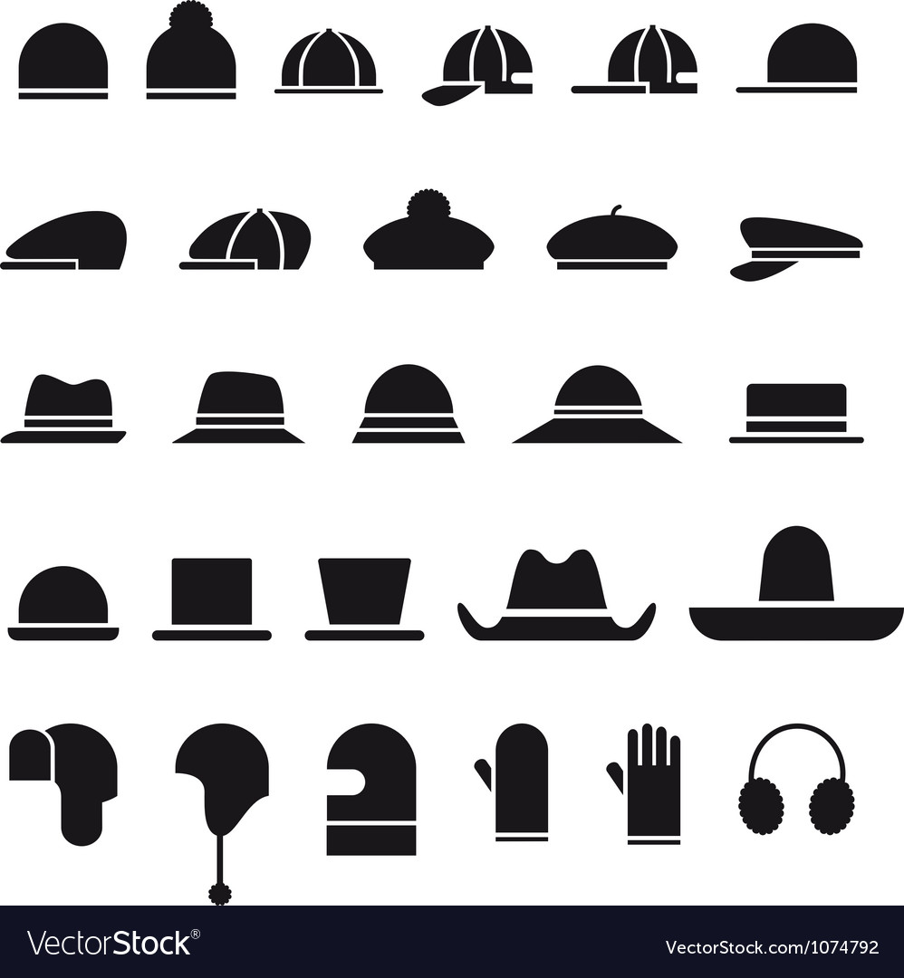 Hat icon set Royalty Free Vector Image - VectorStock