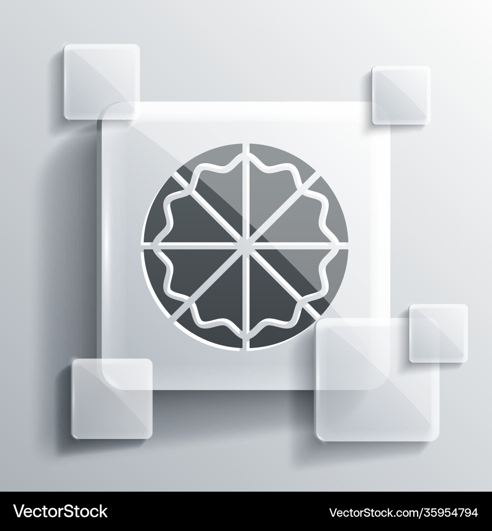 Grey pizza icon isolated on background fast Vector Image