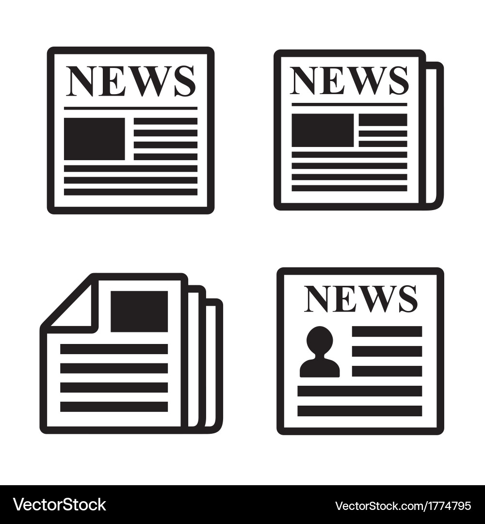 Newspaper icons set Royalty Free Vector Image - VectorStock