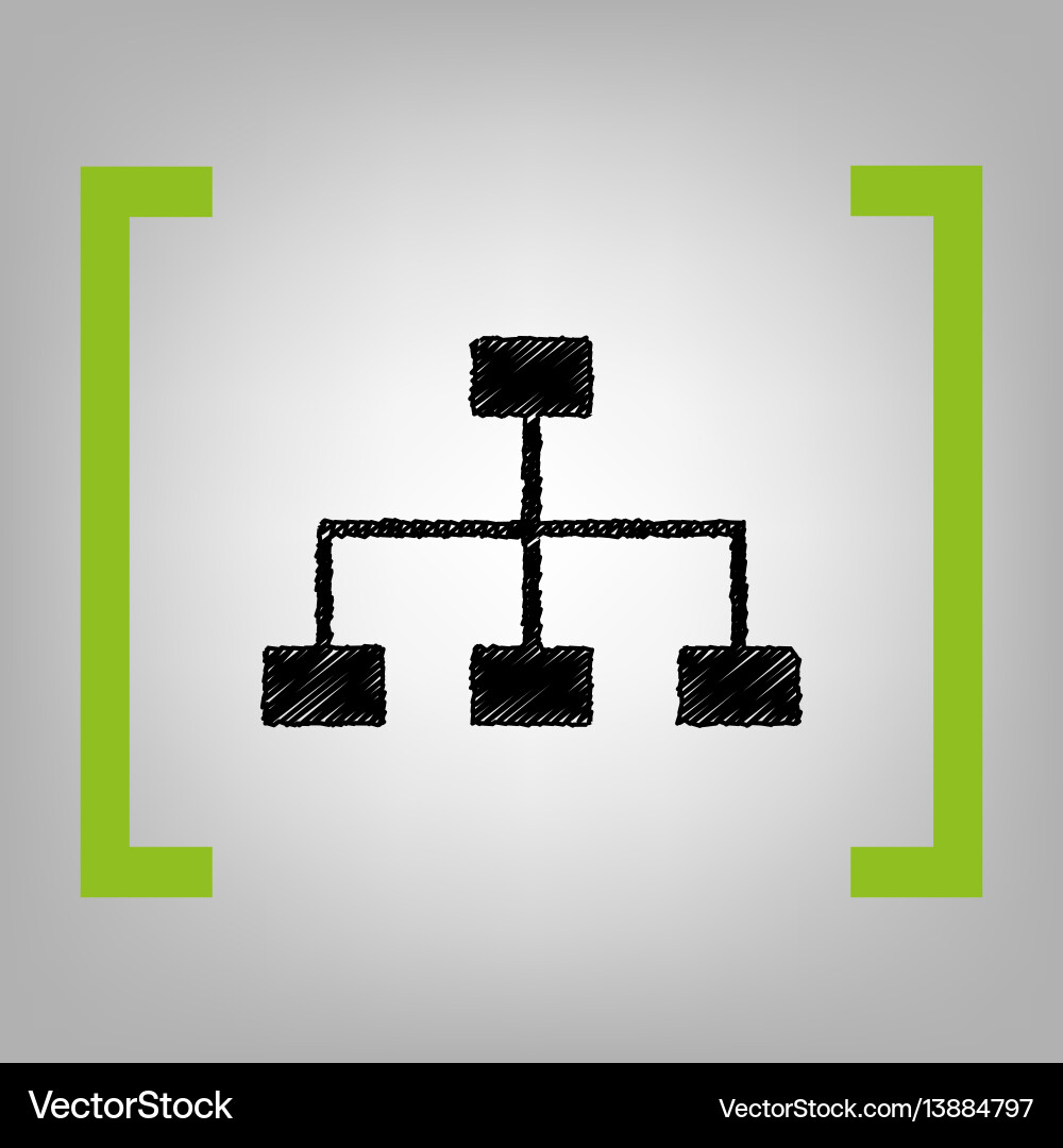 Site map sign black scribble icon Royalty Free Vector Image