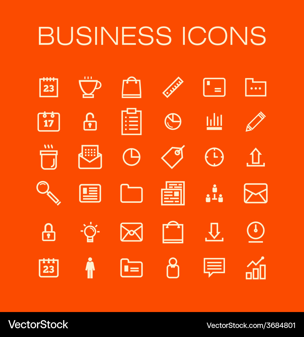 Business universal outline icons for web Vector Image