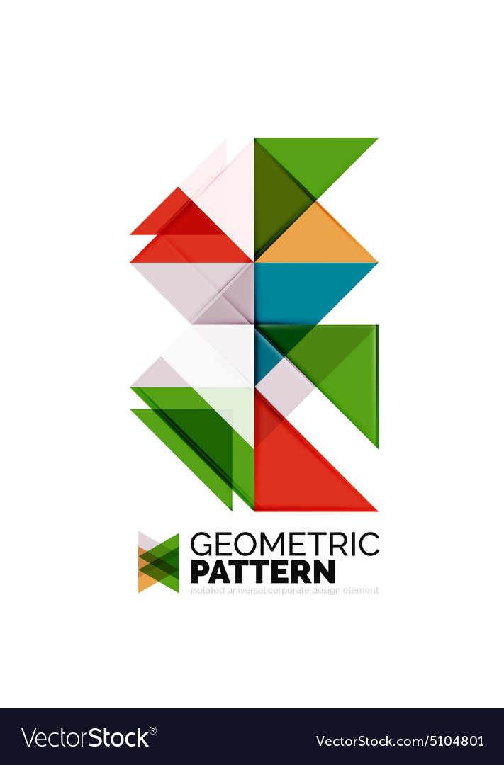 Geometric triangle mosaic pattern element isolated