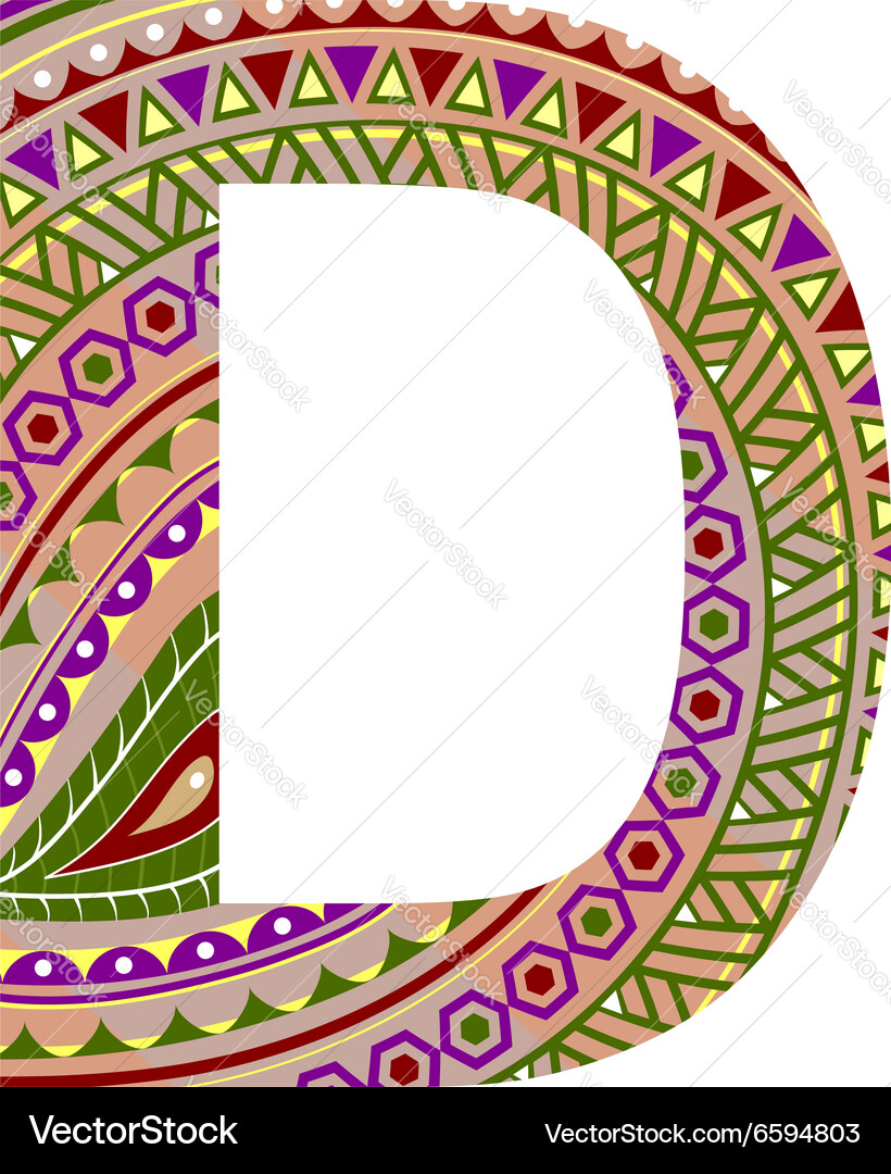 Decorative letter D Royalty Free Vector Image - VectorStock