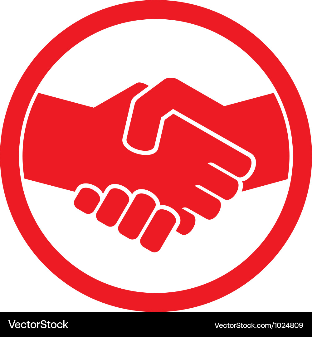 Handshake symbol Royalty Free Vector Image - VectorStock
