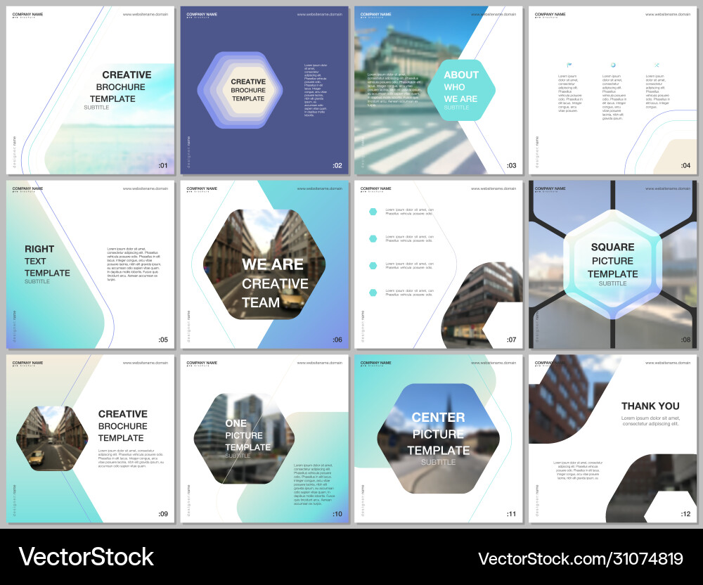 Minimal brochure templates with hexagonal design Vector Image