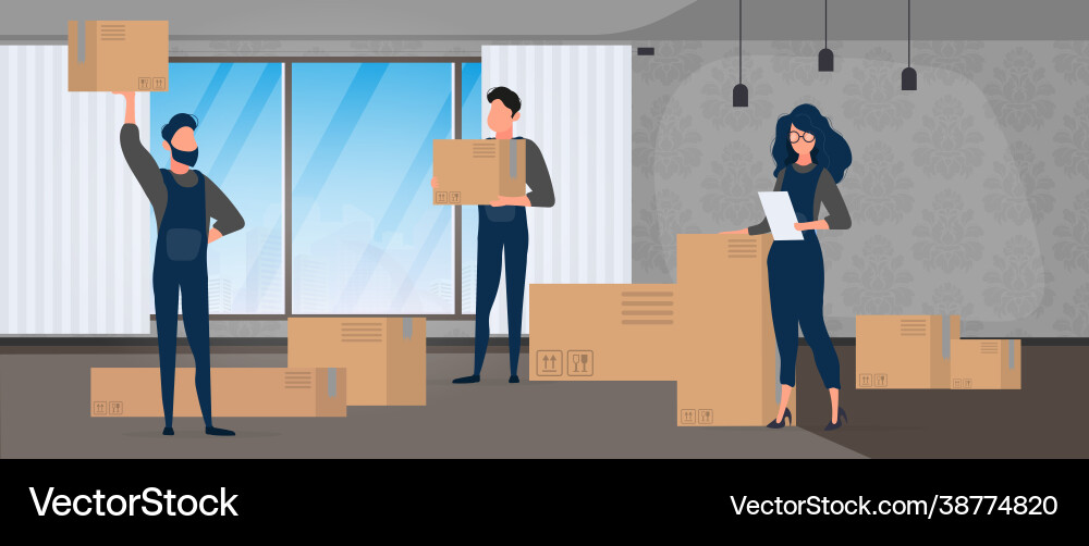 Moving home office relocation to a new location Vector Image