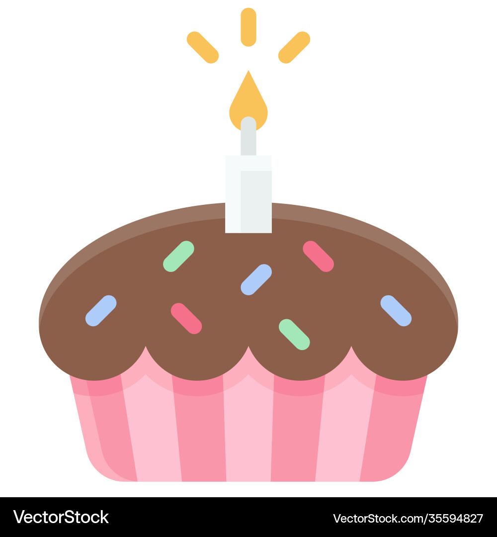 Cupcake icon birthday party related Royalty Free Vector