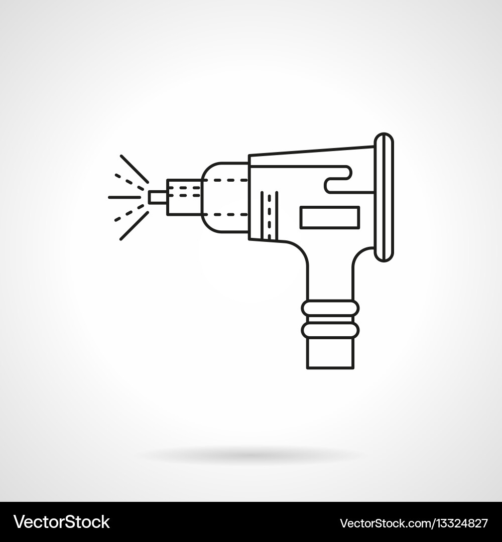 Sandblasting nozzle flat line icon Royalty Free Vector Image