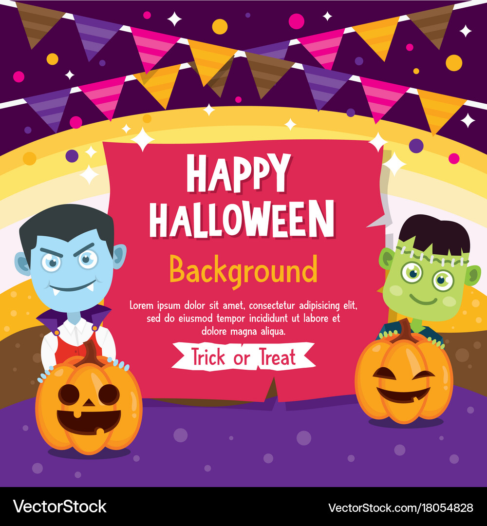 Happy halloween greeting card Royalty Free Vector Image