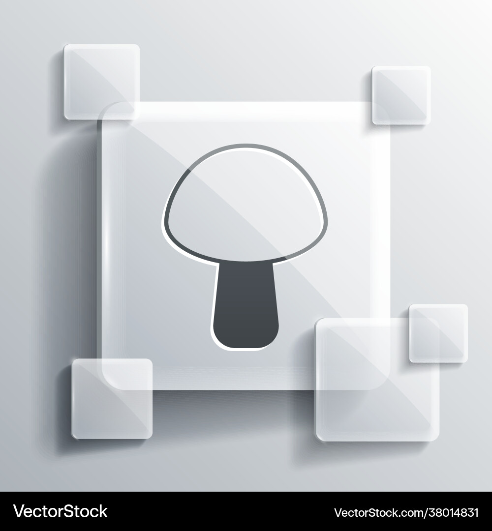 Grey mushroom icon isolated on background Vector Image