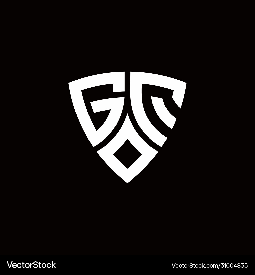 Gq monogram logo with modern shield style design Vector Image