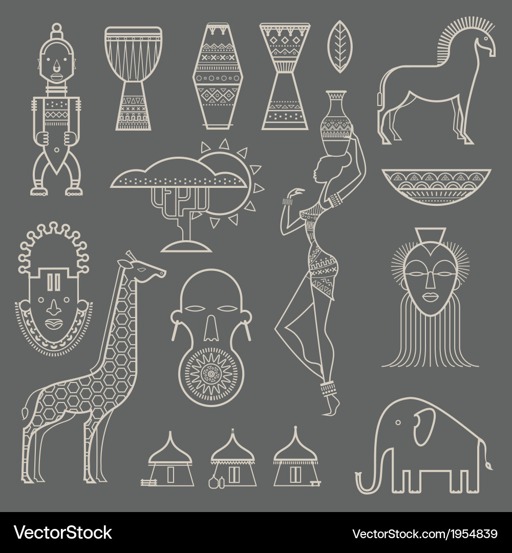 Africa icons Royalty Free Vector Image - VectorStock