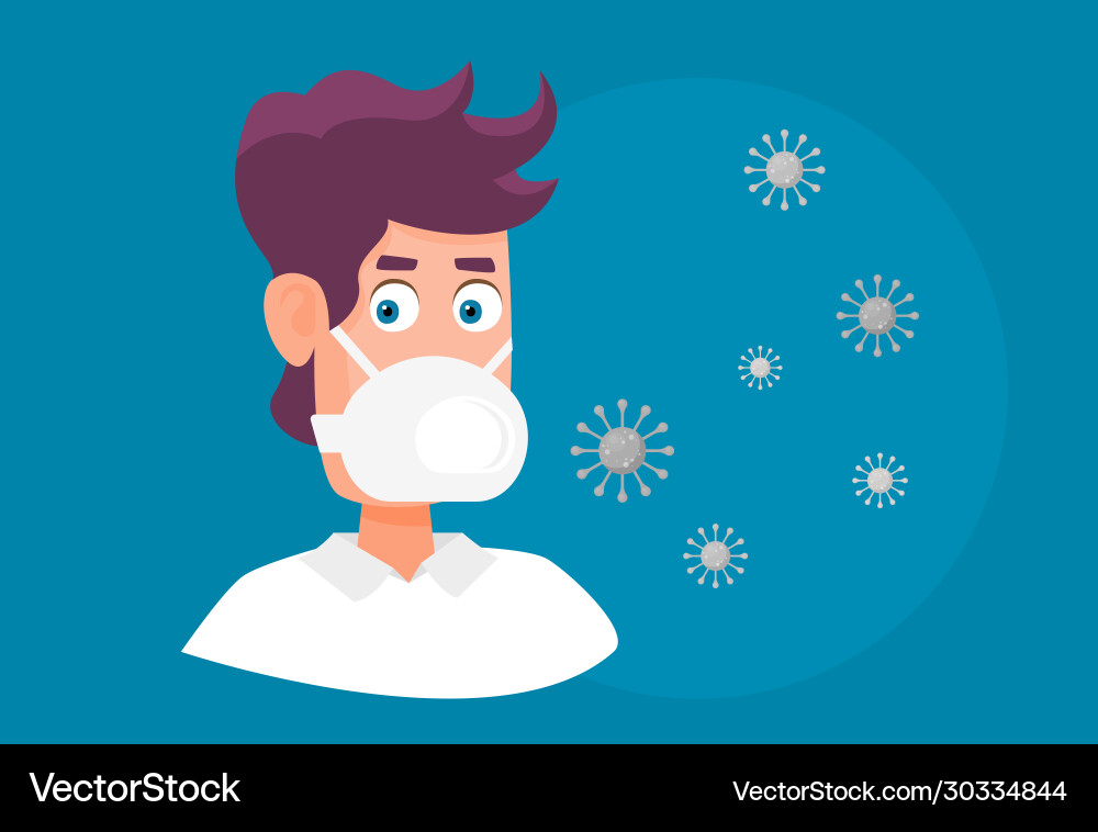 Man wearing protective medical mask for prevent Vector Image