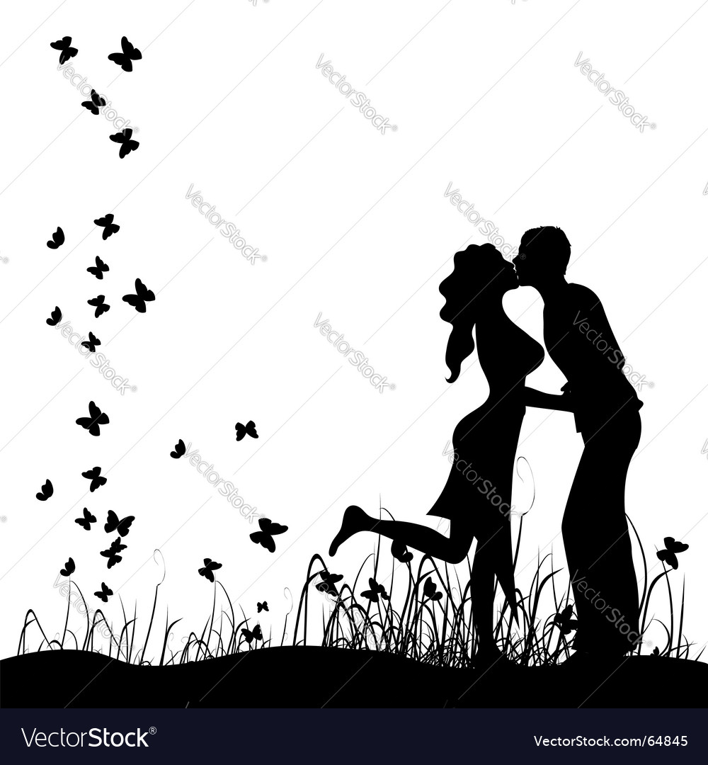 Couple Kissing Royalty Free Vector Image Vectorstock