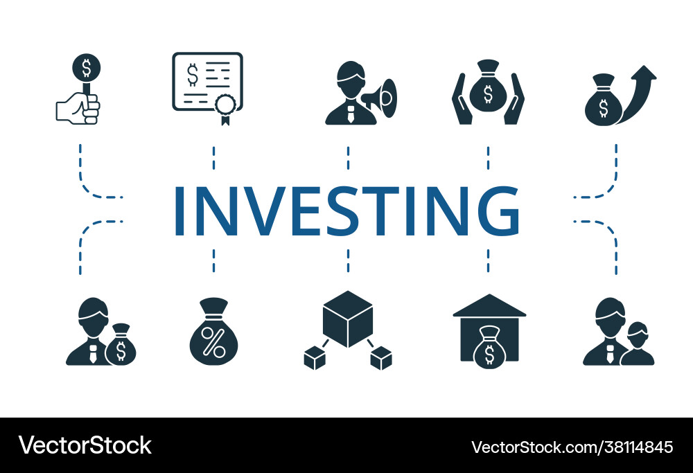 Finance icon set contains editable icons Vector Image