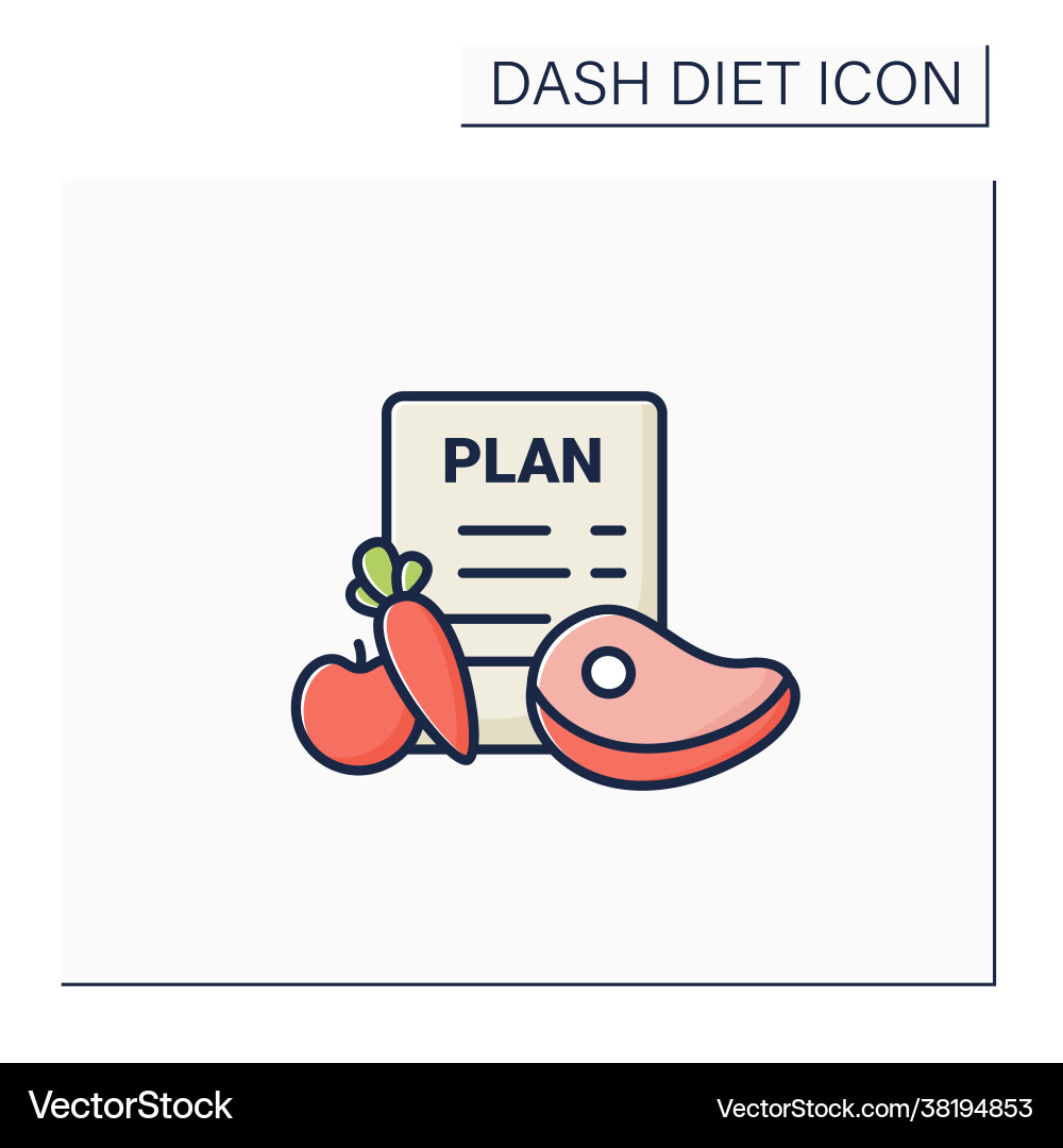 Eating plan color icon Royalty Free Vector Image