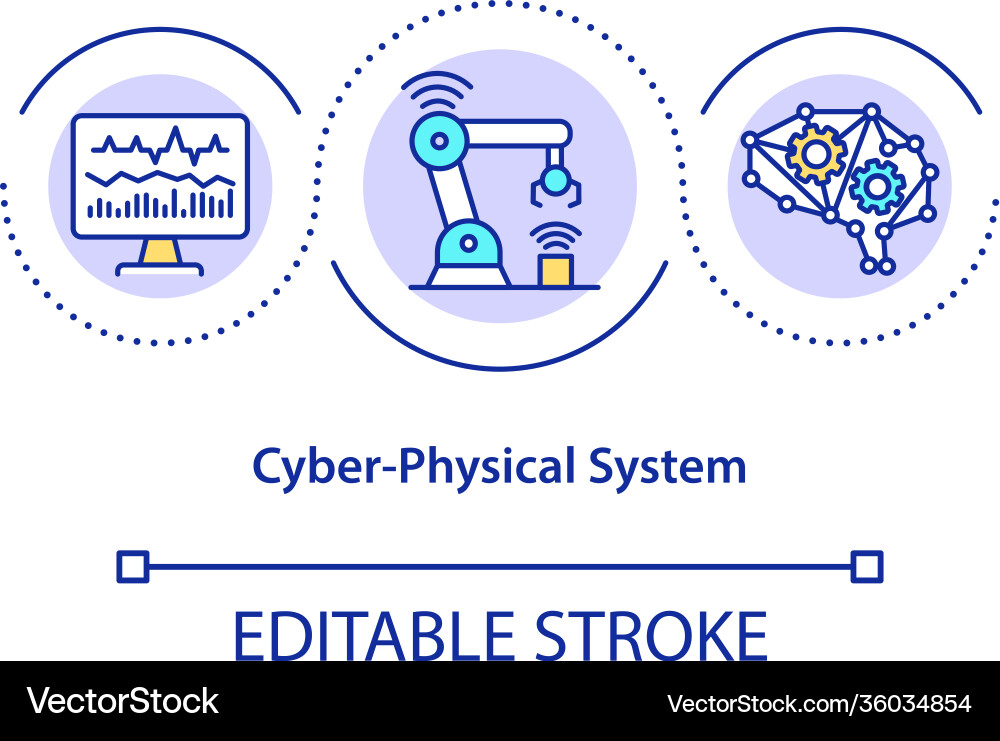 Cyber-physical system concept icon Royalty Free Vector Image