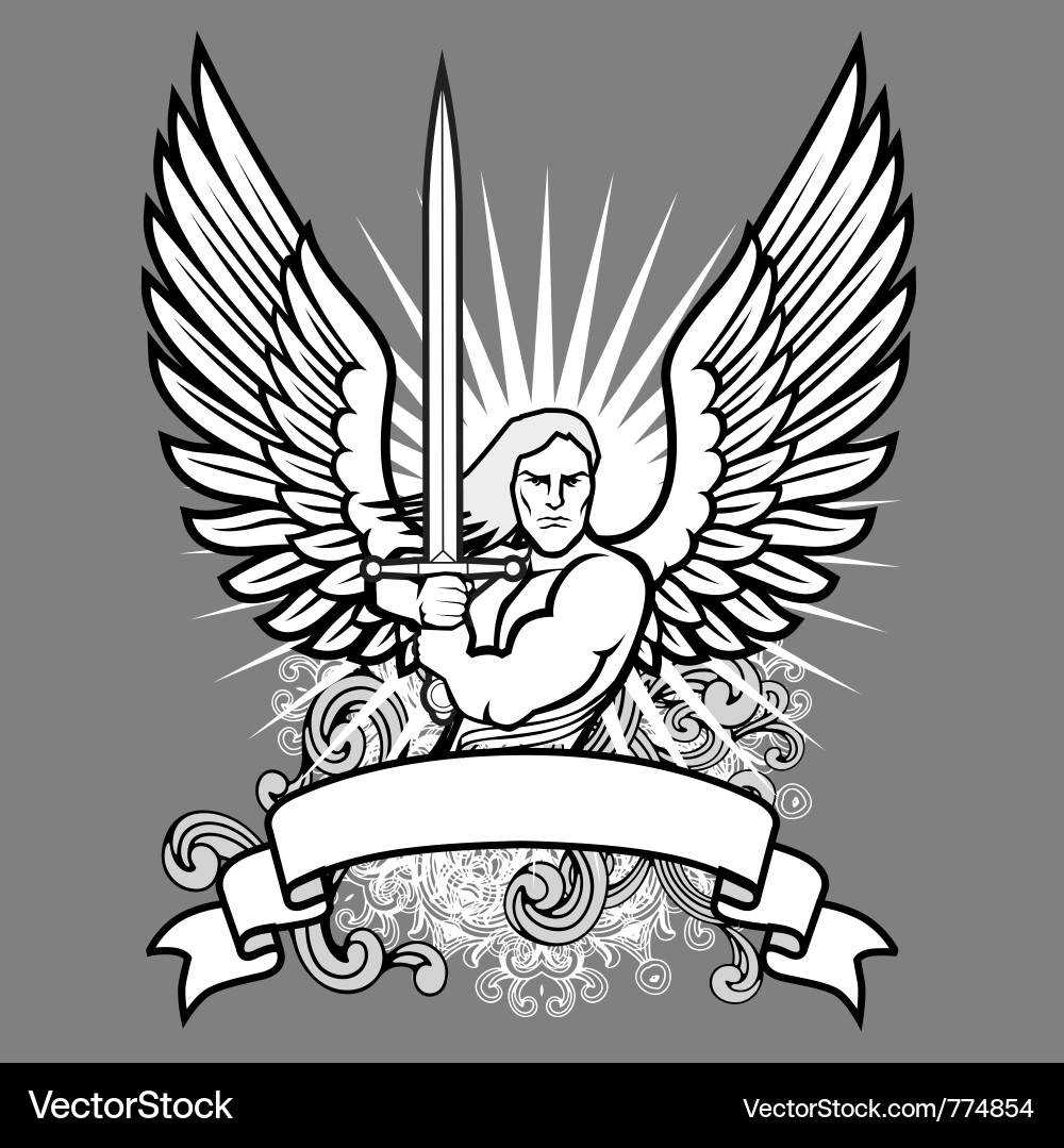 Heraldic angel Royalty Free Vector Image - VectorStock