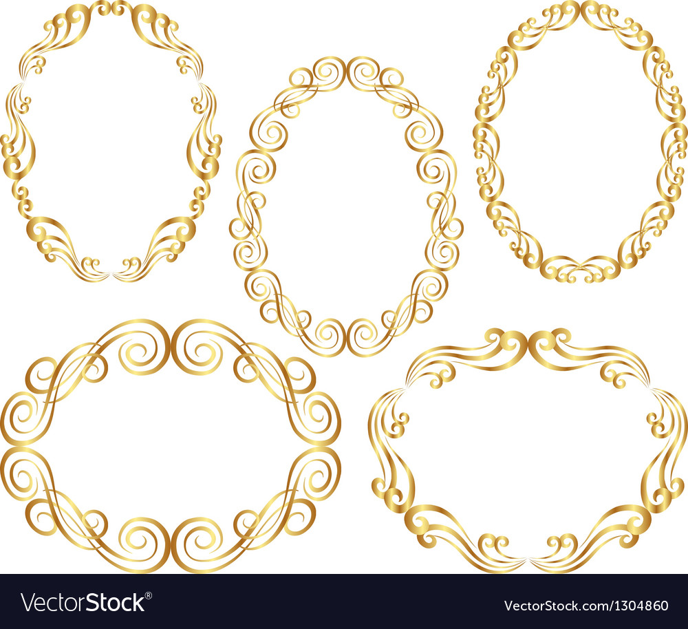 Oval border Royalty Free Vector Image - VectorStock