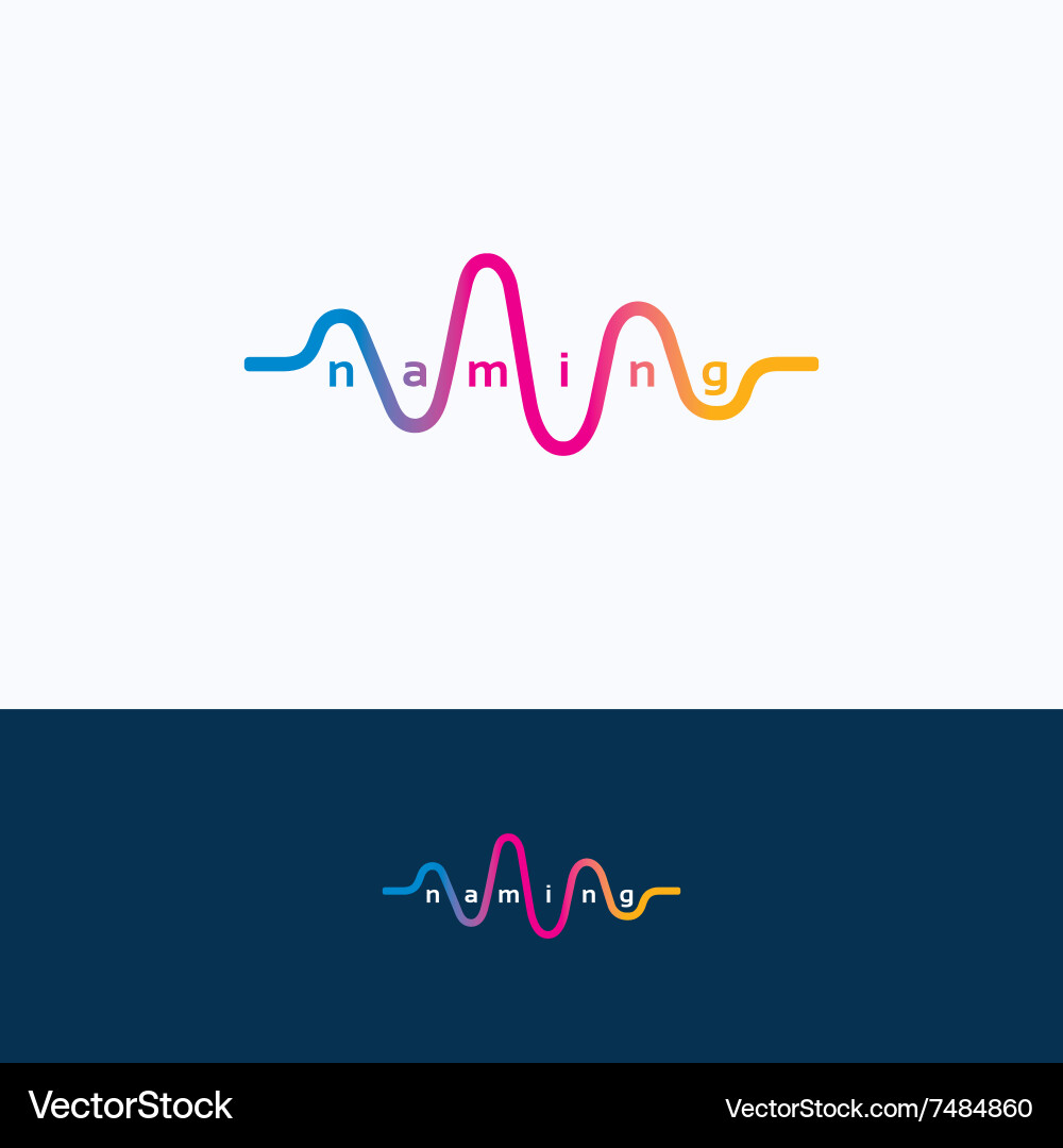 Wave audio sound logo Royalty Free Vector Image