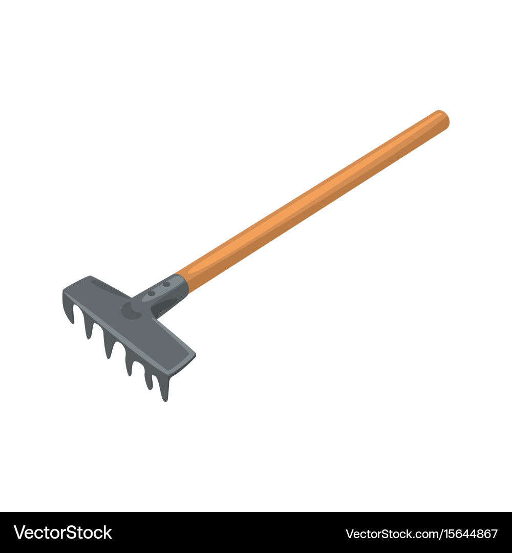 Garden rake agriculture tool cartoon Royalty Free Vector Image ...